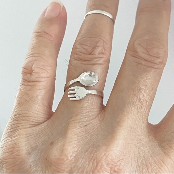 Jewelry | Top Seller Sterling Silver Delicate Fork And Spoon Ring ...